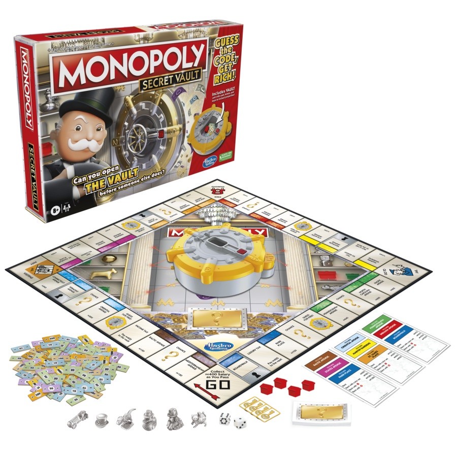 Monopoly Secret Vault Board Game for Kids Ages 8 and Up, Family Board ...