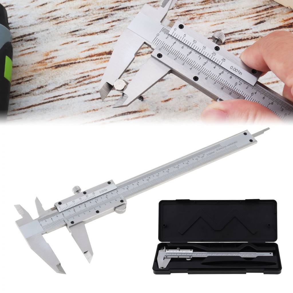 15cm / 6inch Metric & Imperial Double Scales Stainless Steel Vernier ...