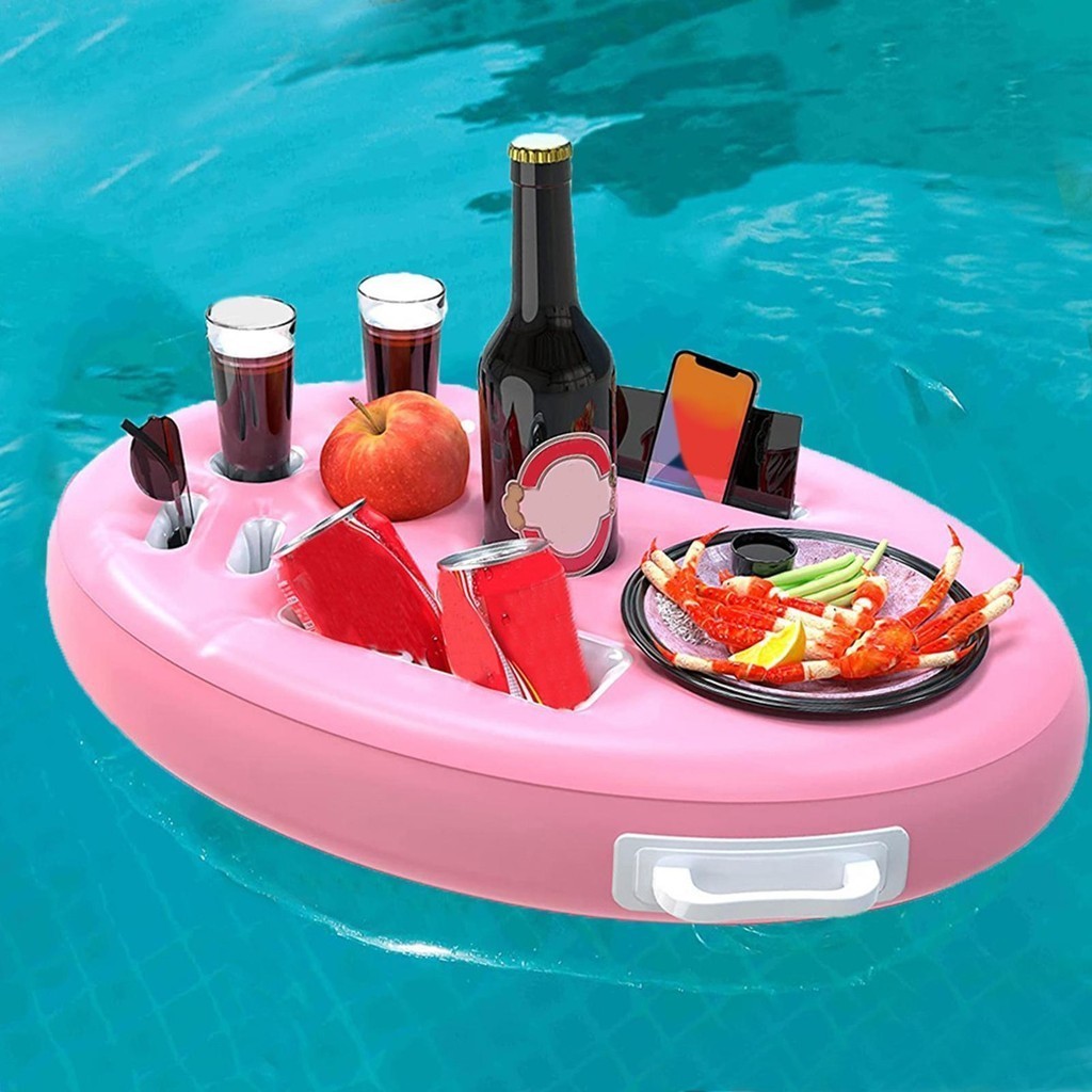 Pool Floating Table Tray Inflatable Floating Drinks Floats Holder ...