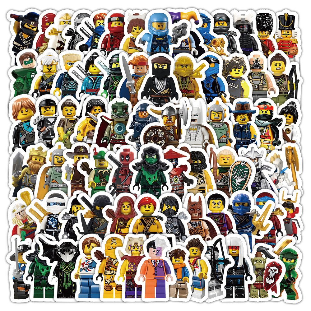100pcs Lego Minifigures, Lego Ninjago Waterproof Scrapbook Stickers ...