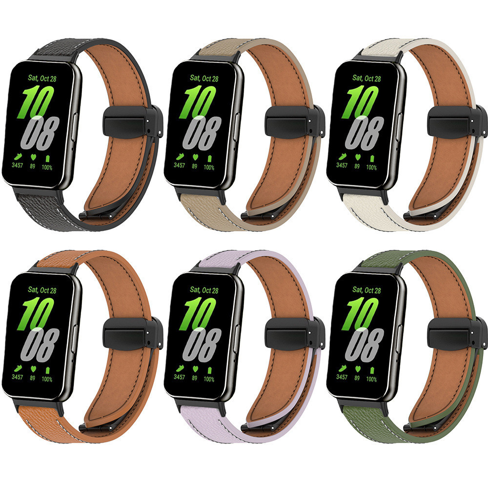 Leather Magnetic Strap Fit for Samsung Galaxy Fit3 Watch Bands ...