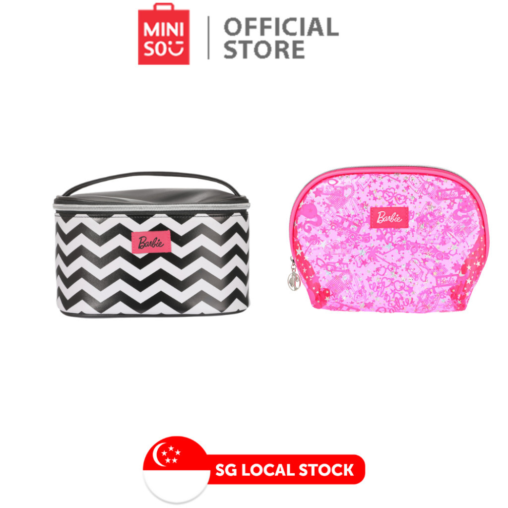 MINISO Barbie Collection Translucent Cosmetic Bag(Rose Red)/Barbie ...
