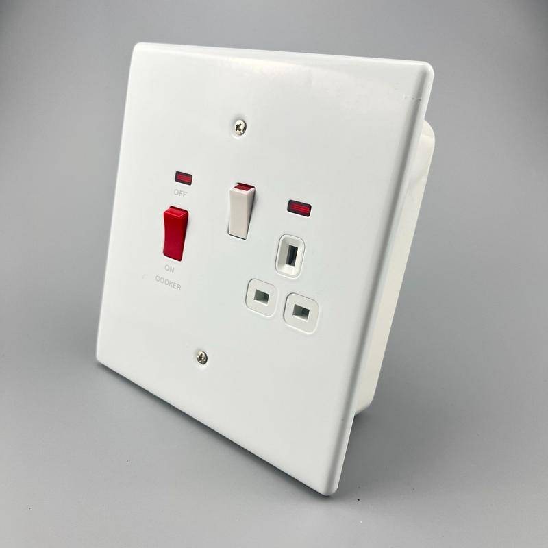British Standard 45A Kitchen Switch with 13A Surface Mounted Socket ...