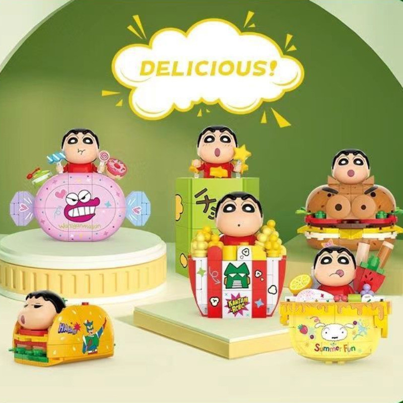 Lego Blocks Keeppley Authorization Crayon Shin Chan Delicious Heart ...