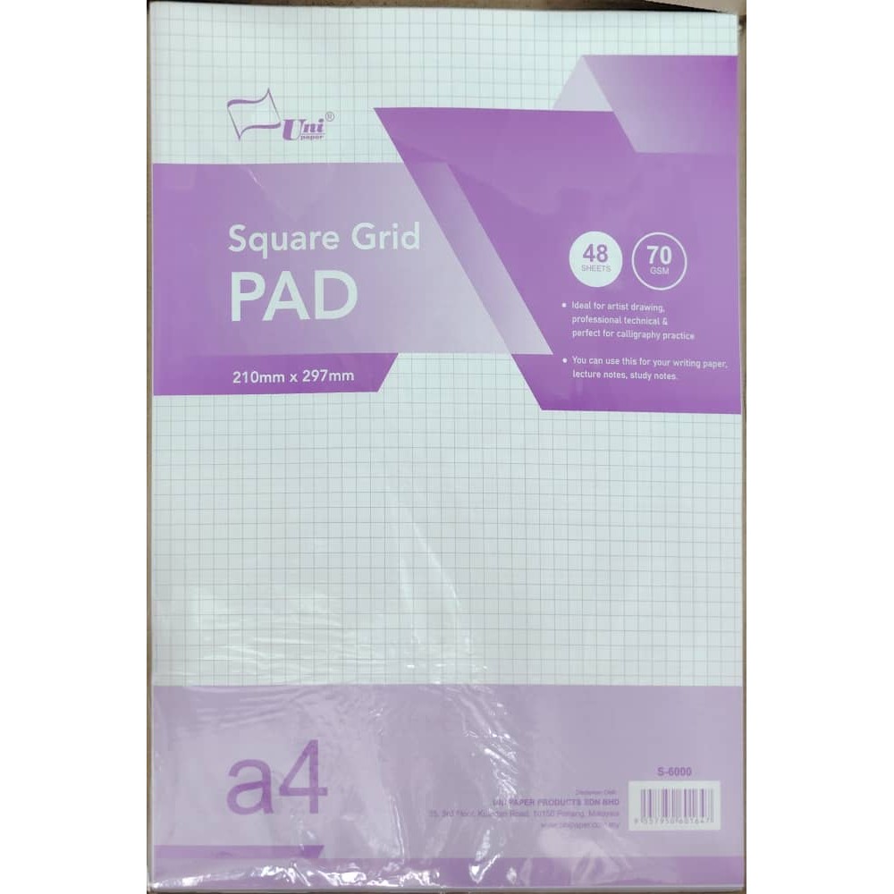 UNI PAPER A4 70GSM SQUARE GRID PAPER 48 SHEETS (S-6000) | Shopee Singapore