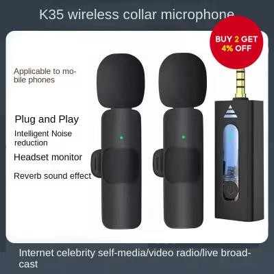 [Shopee Choice]K35 Wireless 3.5mm Mini Lapel Microphone for Vlog Video ...