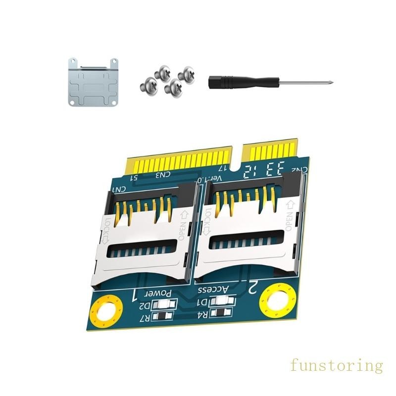 FUN 2 SSD for Laptop 2 MicroSDs to mPCIE Memory Card Reader MPCIe to 2 ...
