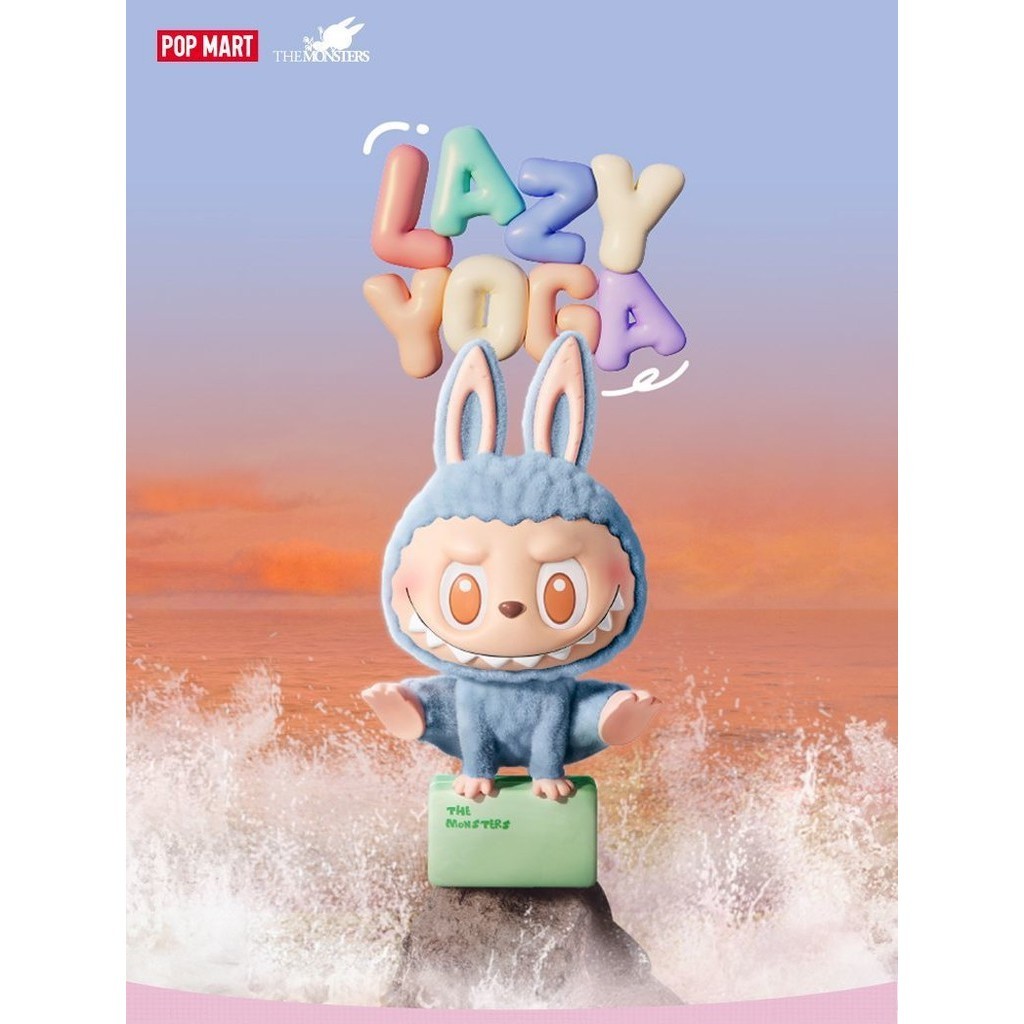 [Same Day Delivery] POPMART THEMONSTERS Lazy Yoga Series Figure Mystery Box Flocking LABUBU Gift ...