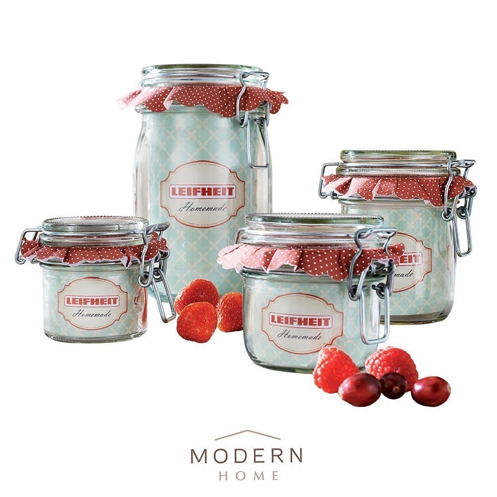 LEIFHEIT Clip Top Airtight Glass Jars / Snacks / Tidbits / Food ...