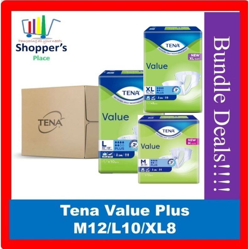 [Free Delivery] TENA Value/Tena Value Plus Adult Diapers Available in M/L Carton Sale/ Tena Dr ...