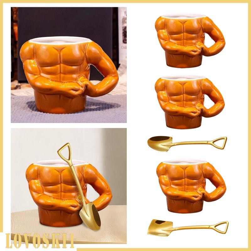 [Lovoski1] Ceramic Coffee Mug Muscle Bust Morning Cup Creative Tea Cup ...