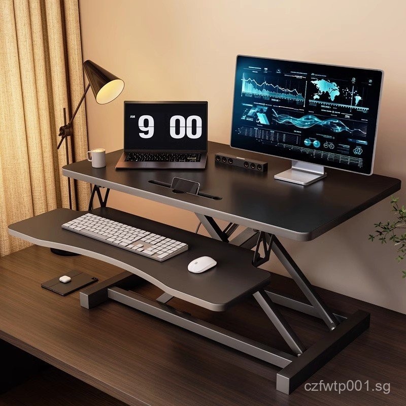 Pneumatic Desk Computer Desk Standing Office Table Height Increased ...
