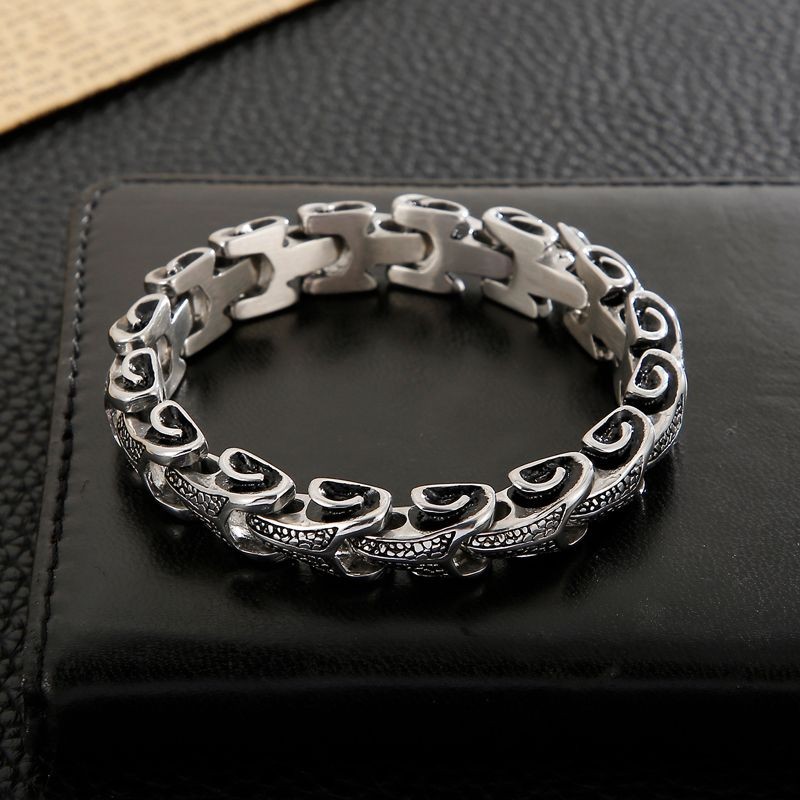 T Titanium Steel Retro Bracelet Male Street Wear Punk Trendy Rock ...