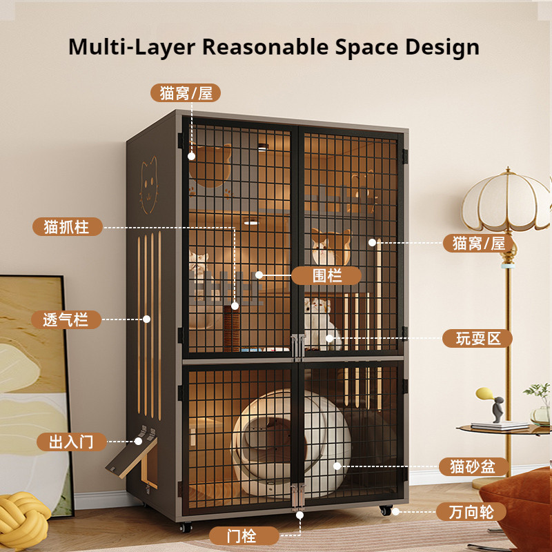 MER Cat Cage Home Cat House Cat House Extra Large Free Space Cat House ...