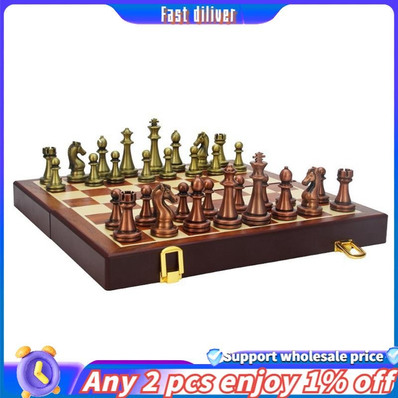 In stoick-Folding Metal Chess Chess Box Chess Pieces Metal Chess ...