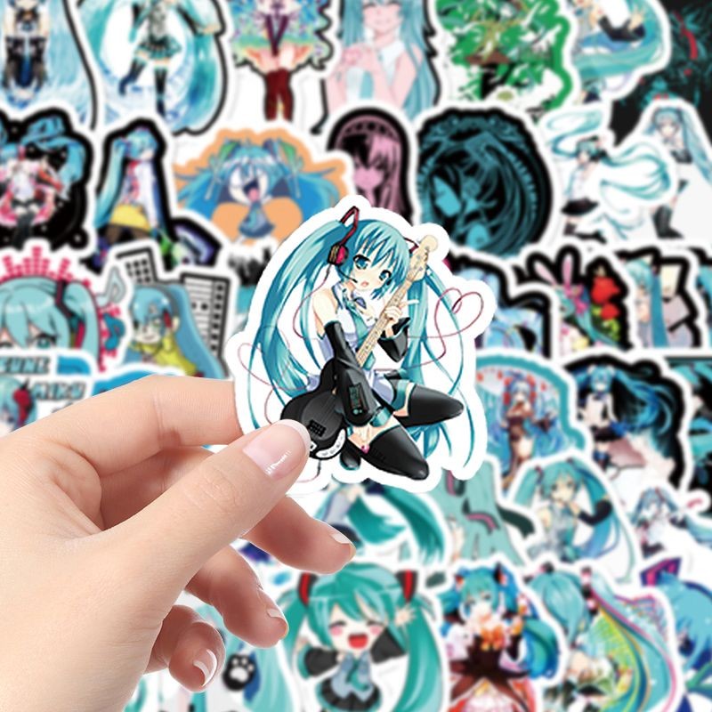 100 Sheets chibi Version Hatsune Miku Stickers Two-Dimensional Anime ...
