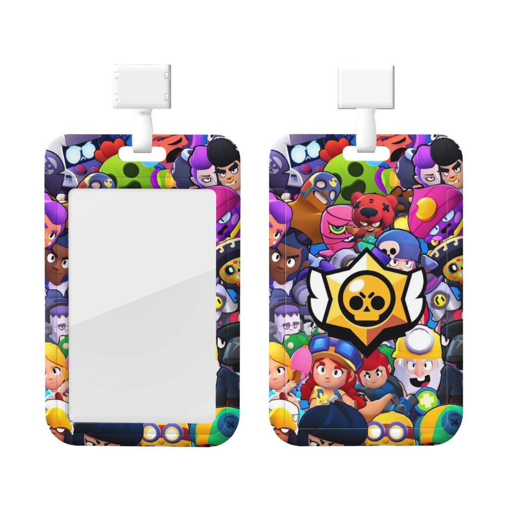 Brawl Stars Cartoon Cute Employee Work Badge ID Card Holder Vertical ...