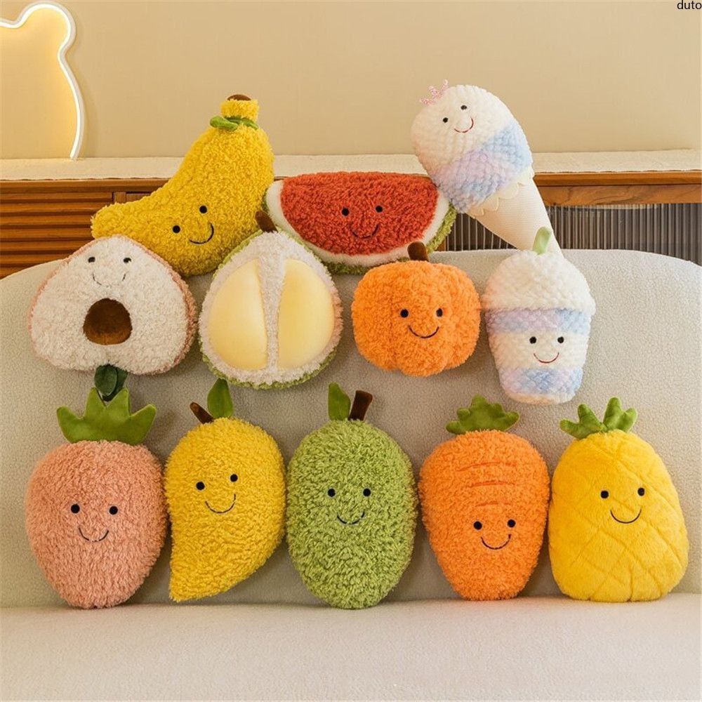 【In delivery】 Fruit Vegetable Plush Toy Cute Soft Watermelon Pineapple ...