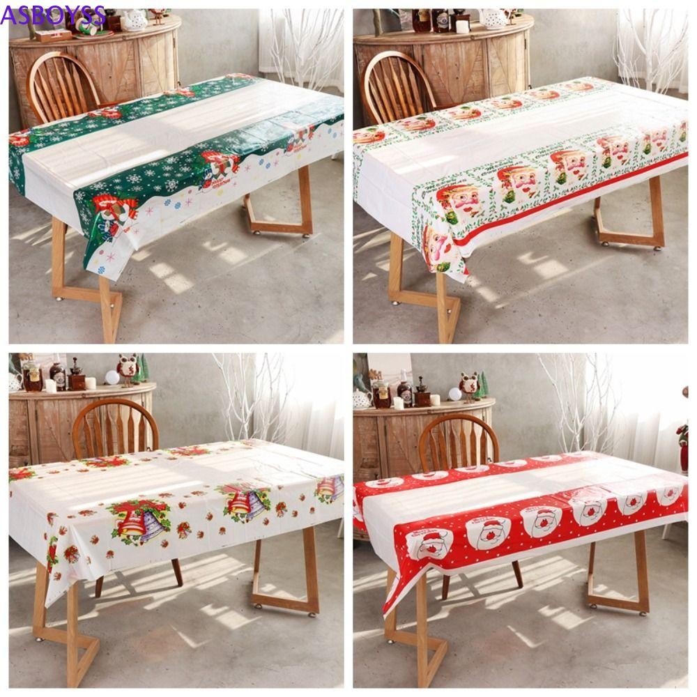 ASBOYSS Christmas Tablecloth, Kitchen 180x108cm Christmas Table Cover ...