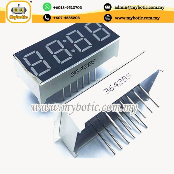 7 Segment 0.36 Inch 4 Digit with Clock Display (Common Anode) | Shopee ...