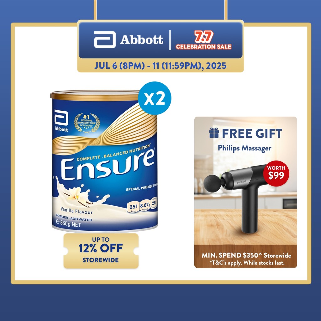 [Bundle of 2] Ensure Regular Adult Nutrition Powder - Vanilla 850g | Shopee Singapore