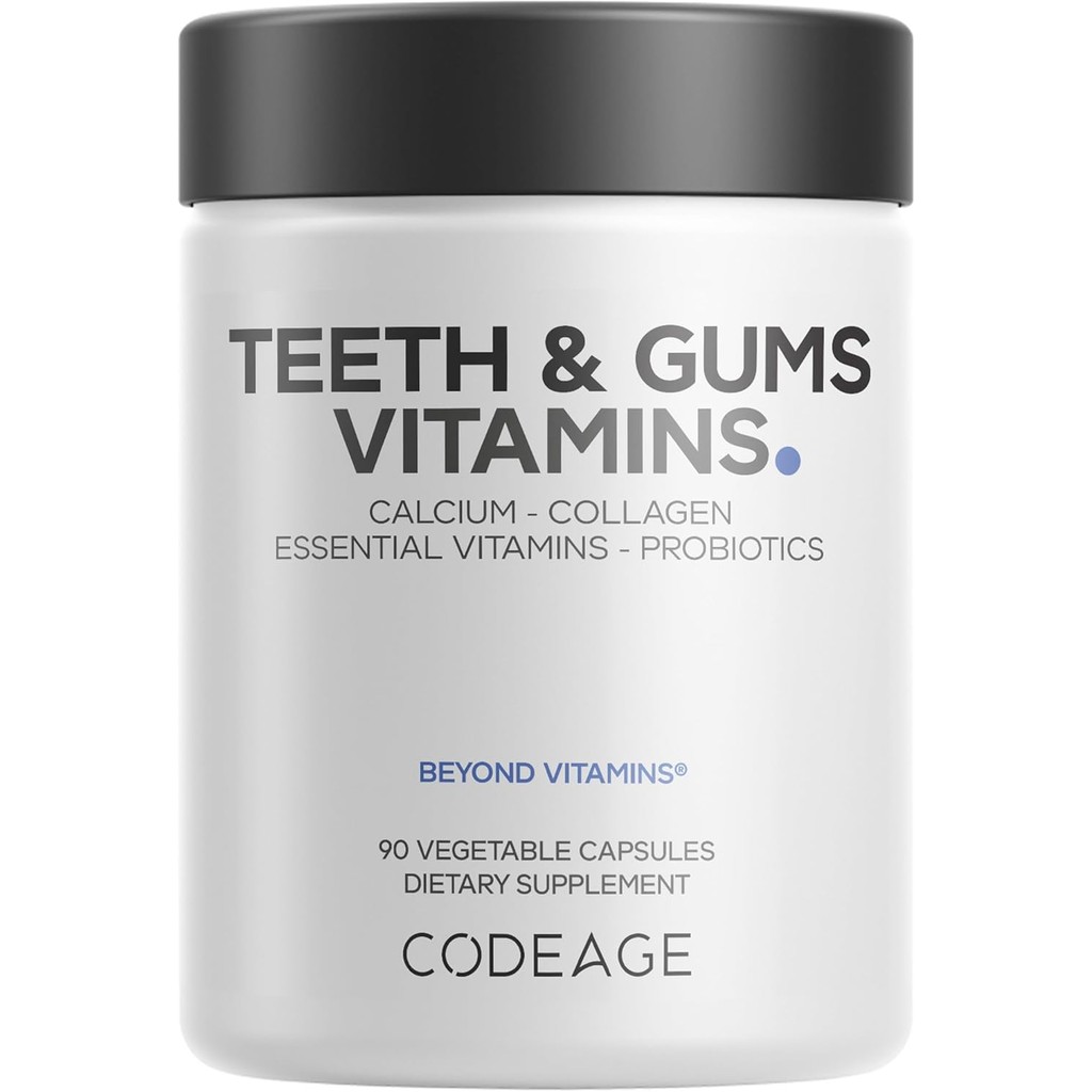 Codeage Teeth & Gums Vitamins + Oral Probiotics Supplement for Mouth ...