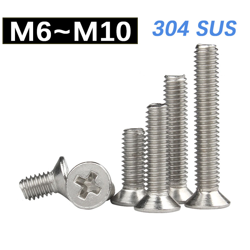 M6 M8 M10 304 Stainless Steel Phillips KM Cross Flat Countersunk Head ...