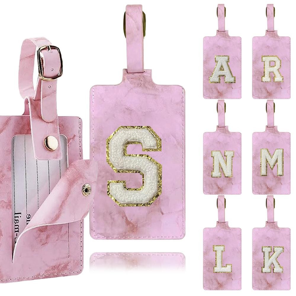 Pink Luggage tag printing checked Luggage anti-loss storage box ...