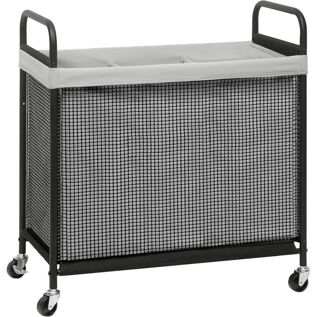 STORAGE MANIAC Rolling Laundry Hamper with Wheels 3-Section Laundry ...