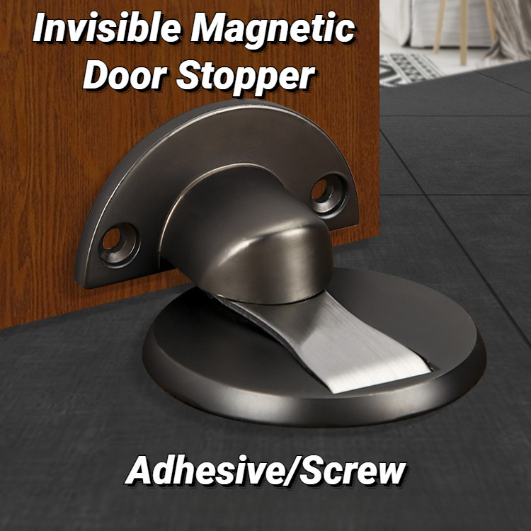 Invisible Magnetic Door Stopper, Stainless Steel Heavy Duty Door Stop ...