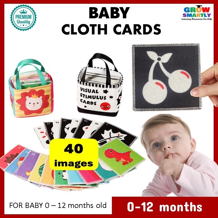 Baby Cloth Card Flash Card for baby 黑白卡 newborn baby flash card baby ...