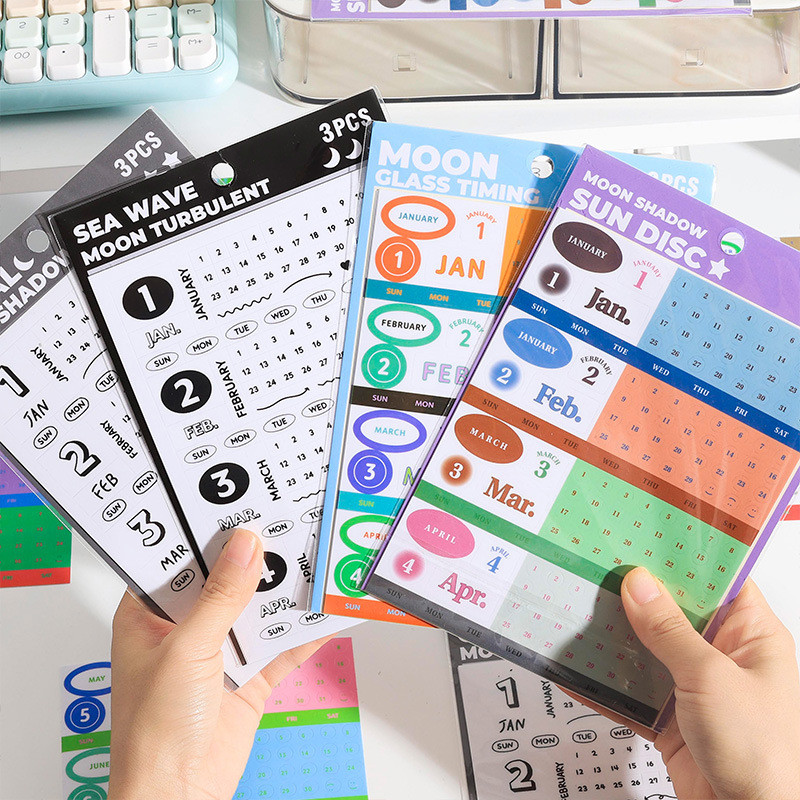 3 Sheets/pack Calendar Stickers For Planners Self Adhesive Index Tabs ...