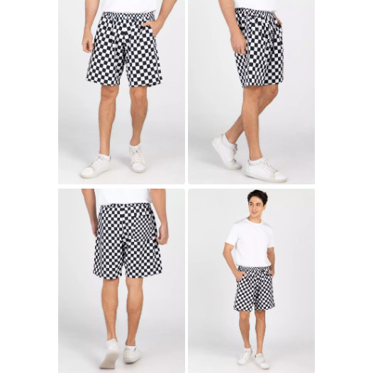 BLACK&WHITE CHECKERED Taslan Shorts - Unisex -Quality - Cube/Chess ...
