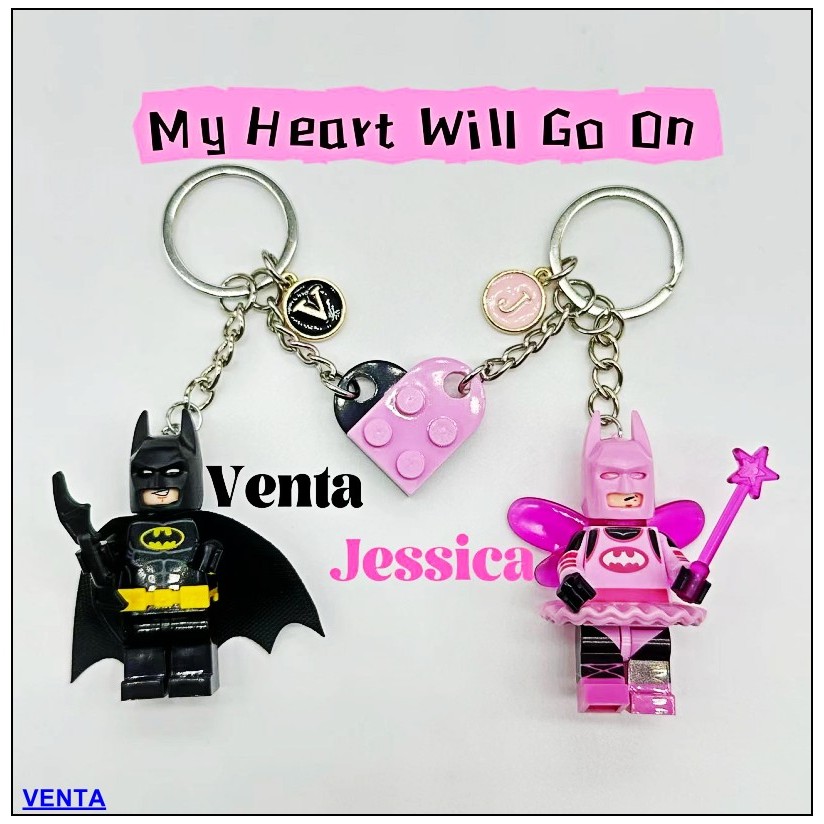 Personalized Paired Love Heart & Letters Keychain Couple Backpack ...