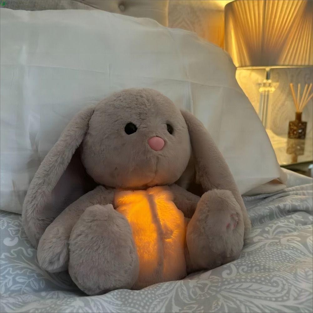 NEEDWAY Breathing Rabbit Toy, Sleeping Sound Calm Rest Bunny Soothing ...