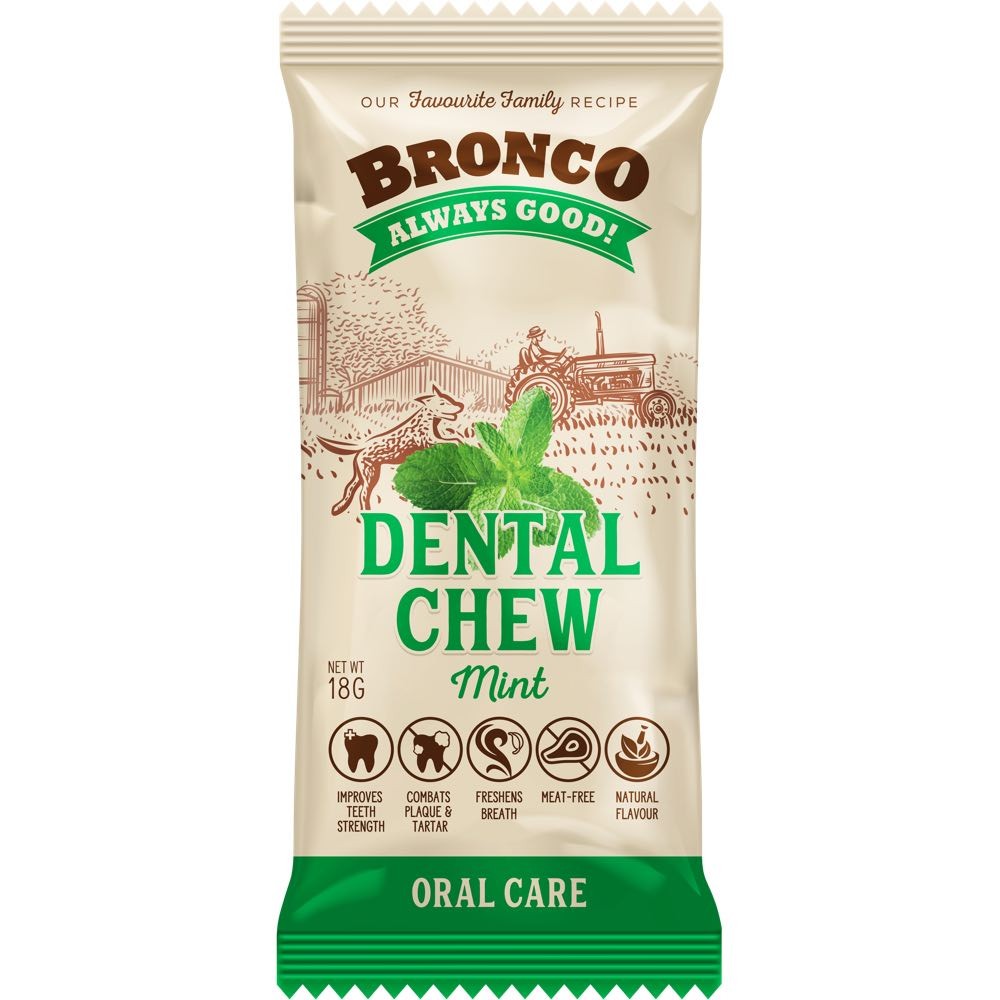 12 FOR $10: Bronco Dental Chew Mint Dog Treat 18g | Shopee Singapore