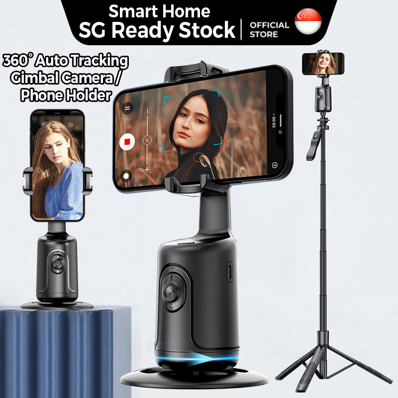SG🔥 360° Auto Tracking Gimbal Camera Phone Holder Smart Shooting Head ...