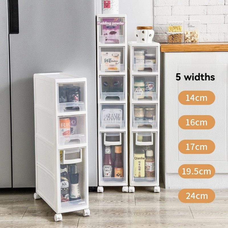 Narrow Gap Storage Cabinet Drawer Type Plastic Bathroom Slim Kitchen ...