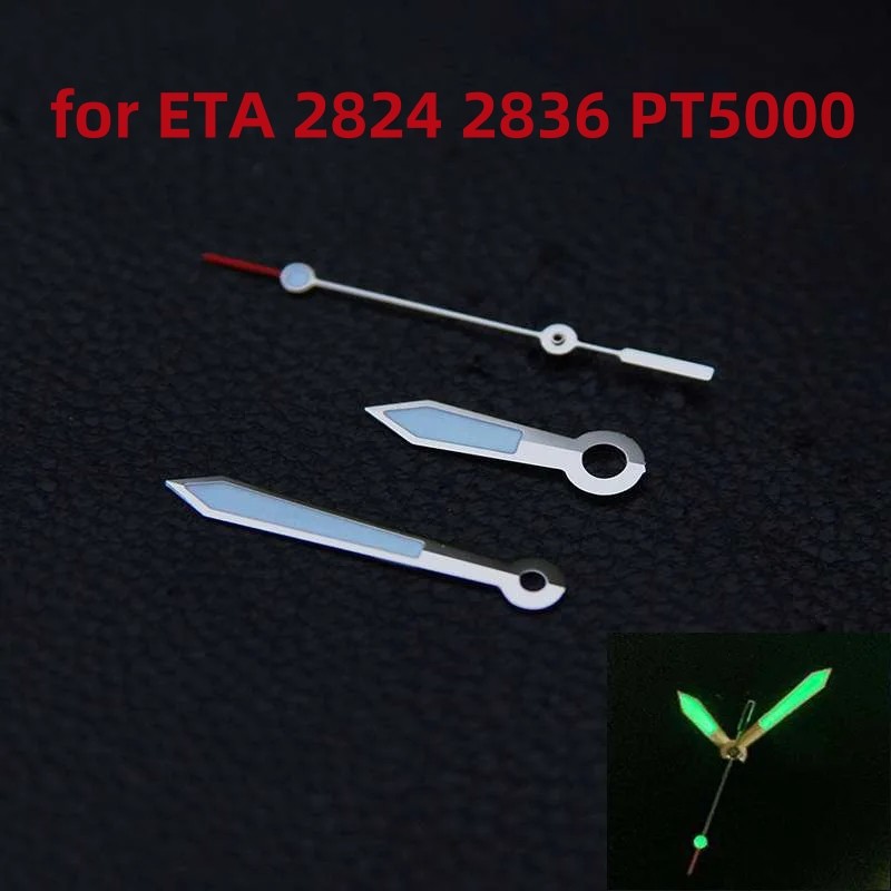 Silver Watch Hands Aviator Sword Watches Pointer Green Luminous Needle ...