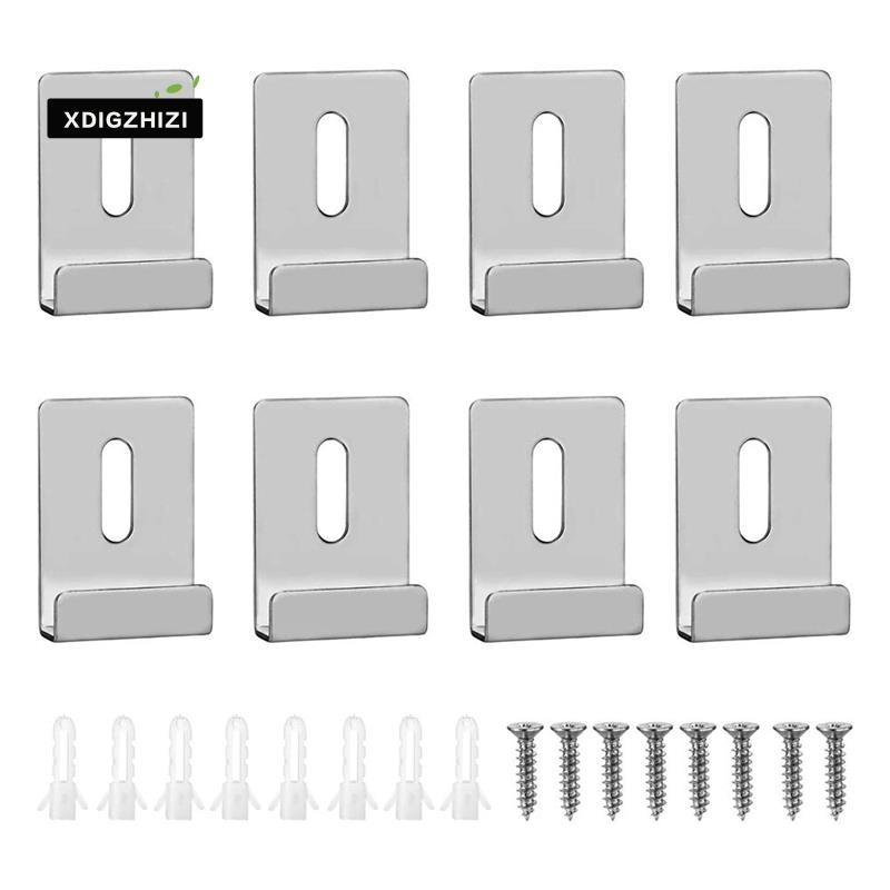8 PCS Mirror Clips for Wall Mounting, Mirror Holder Clips Hooks Metal ...