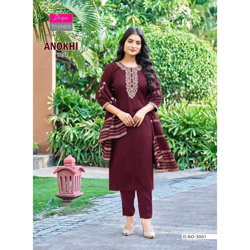 ANOKHI VOL 3 ROMAN SILK KURTI PANT SUIT WOMEN WEAR | Shopee Singapore