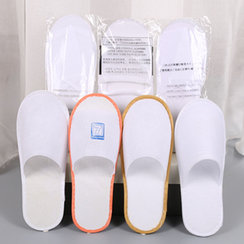 10PCS Disposable Slippers Hotel Slippers Non-Woven Plush Slippers ...
