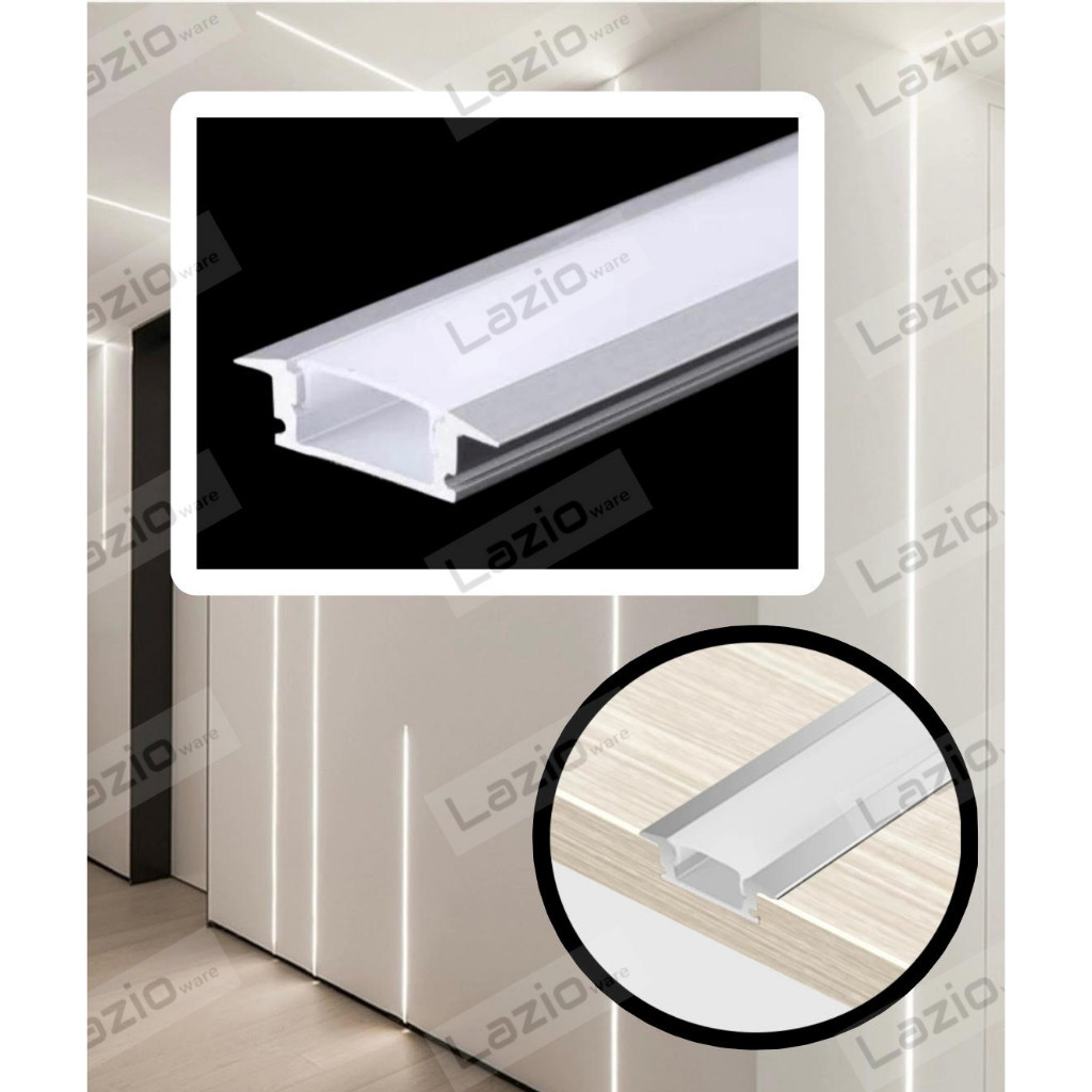 1m LED strip light aluminium U channel / profile track rail casing ...