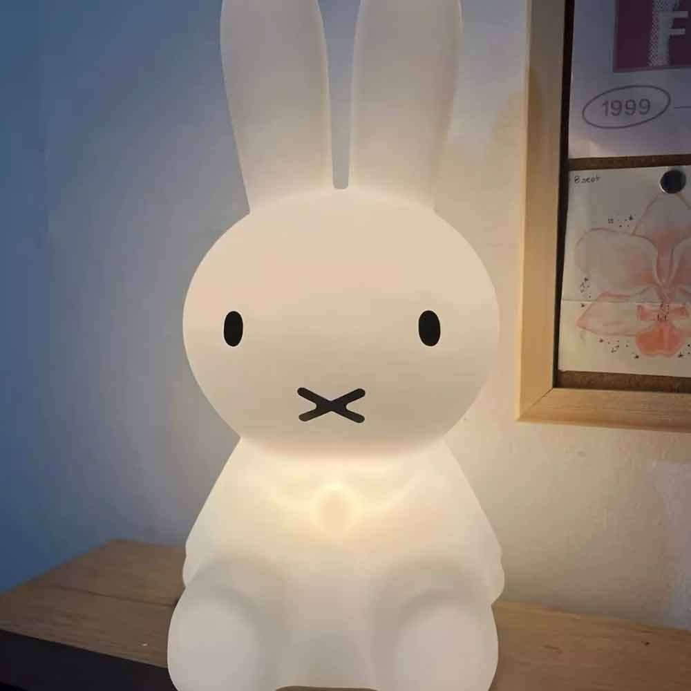 Cartoon Miffy Rabbit Night Light Charging Remote Control Tri Cesium ...