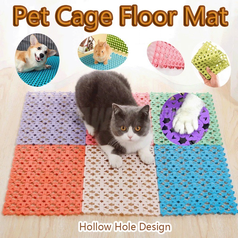 Pet Cage Floor Mat Hollow Hole Design Plastic Foot Pad Slab Cat Rabbit ...