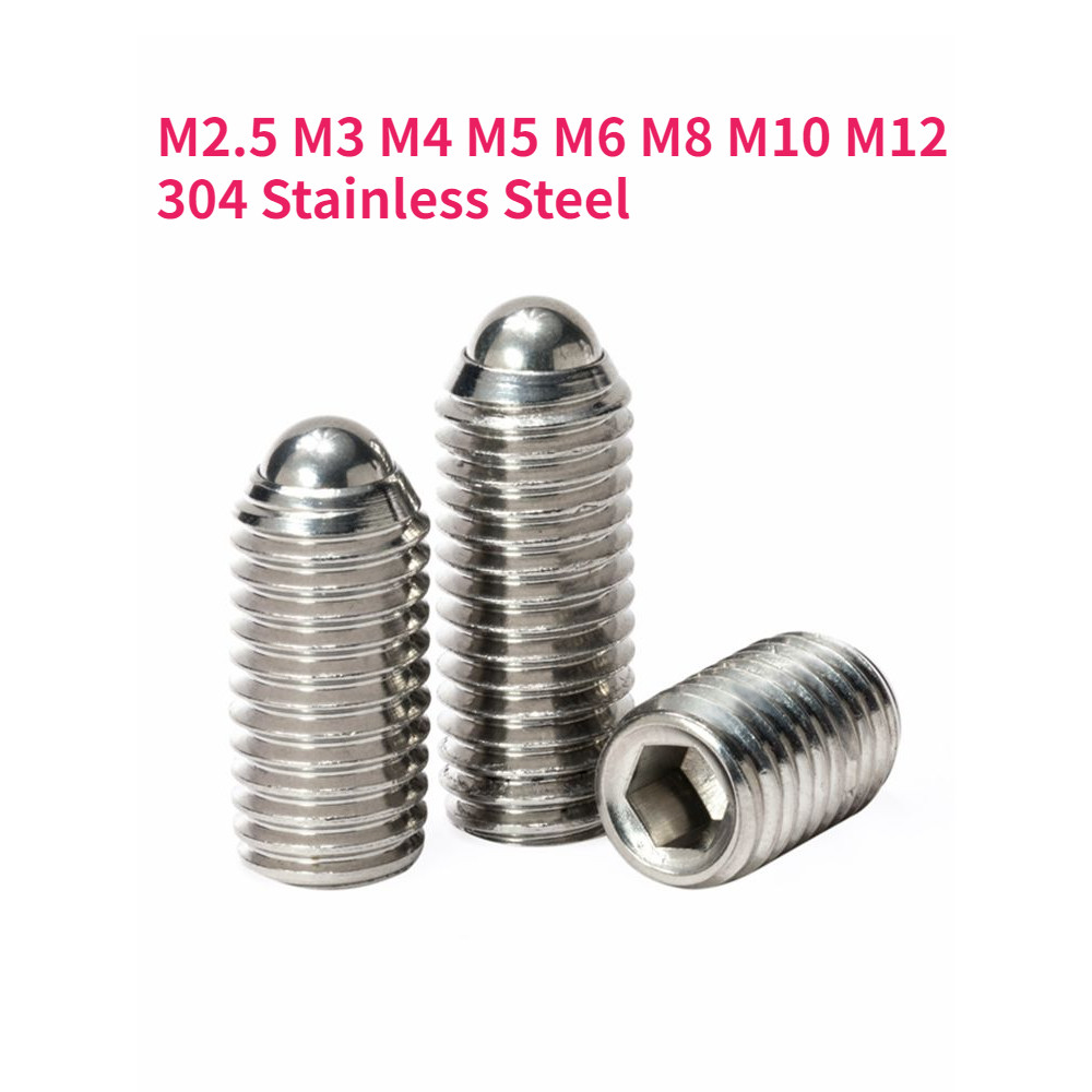 M2.5 M3 M4 M5 M6 M8 M10 M12 304 A2 Stainless Steel Hex Socket Spring Ball Plunger Grub Bolt ...