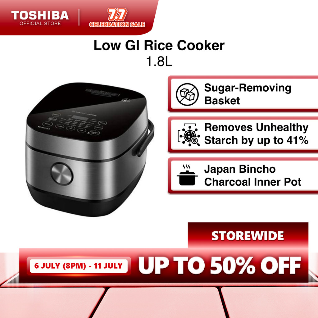 Toshiba RC-18ISPS Black Aluminum 3mm 7-layer Inner Pot Low GI Rice ...