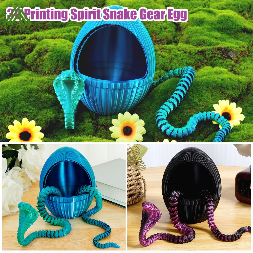 3D Printed Snake Egg Vivid 3D Printed Snake in Egg Creative 3D Printed ...