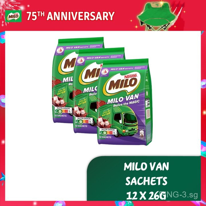 [Bundle of 3] MILO Van Cold Soluble Sachets (12 x 26g) | Shopee Singapore