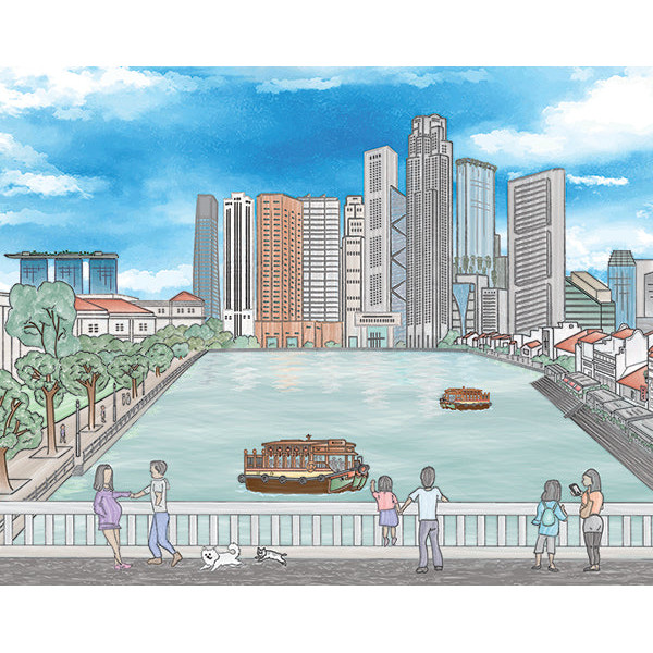 P1005 Singapore - Fun at Boat Quay, 2000 pieces plastic puzzle (Pintoo ...